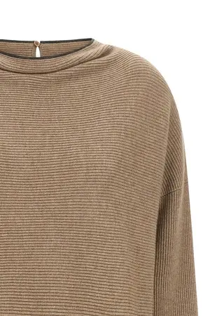 Brunello Cucinelli Ribbed Boatneck Dress With Cutout Detail