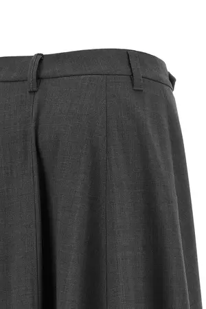 Brunello Cucinelli Flared Pleated Midi Skirt
