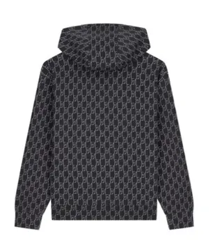 Emporio Armani Double Jersey All-over Logo Hoodie - Blue