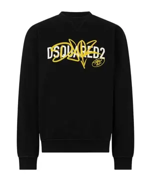 Dsquared2 Graffiti Cool Fit Crewneck Sweatshirt - Black