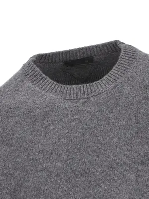 Prada Wool Crew-neck Sweater With Ribbed Details