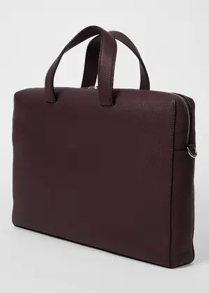 Paul Smith Burgundy Leather Double-zip Folio