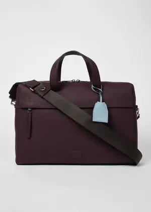 Paul Smith Burgundy Leather Double-zip Folio