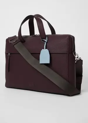 Paul Smith Burgundy Leather Double-zip Folio