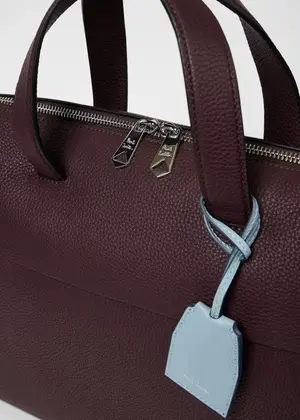 Paul Smith Burgundy Leather Double-zip Folio