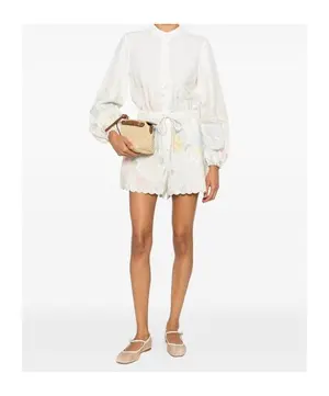 MC2 SAINT BARTH Julian Floral Print Scalloped Hem Playsuit