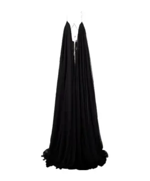 David Koma Embellished Chiffon Gown - Black