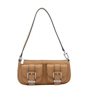 Michael Kors Zoe Buckled Shoulder Bag - Beige