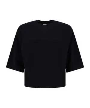 Fabiana Filippi Cropped Round Neck Sweater - Black