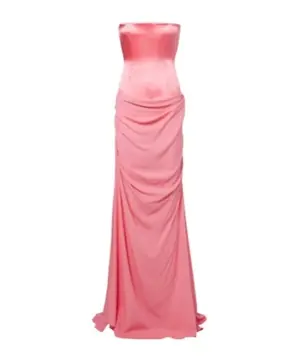 Alex Perry Draped Silk Gown - Pink