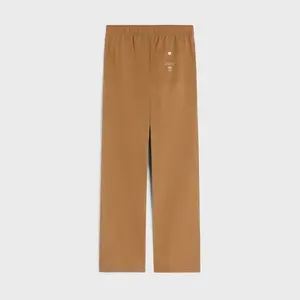 Celine Mid-rise Straight-leg Trousers In Cotton And Linen Cloth