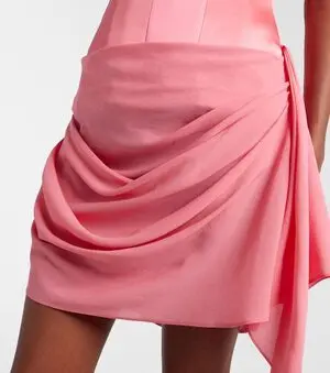 Alex Perry Draped Silk Corset Dress