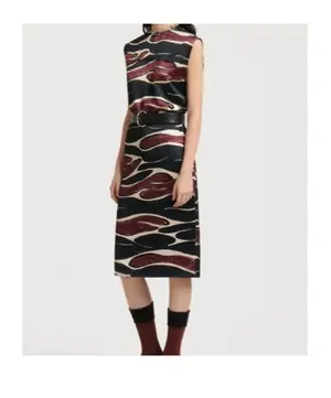 Marni Abstract Print Sleeveless Midi Dress