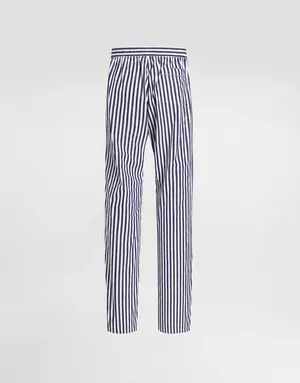 Dolce & Gabbana Striped Poplin Vanity Trousers With Piping
