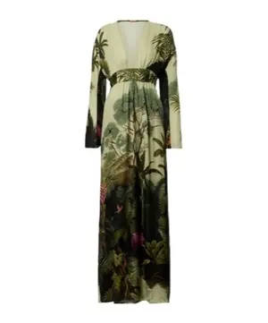 Johanna Ortiz Printed Silk Maxi Dress