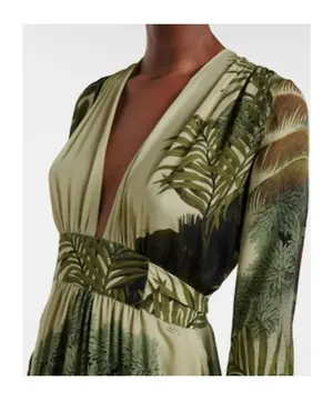 Johanna Ortiz Printed Silk Maxi Dress