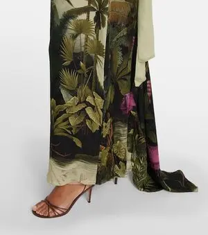 Johanna Ortiz Printed Silk Maxi Dress