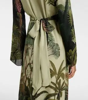 Johanna Ortiz Printed Silk Maxi Dress