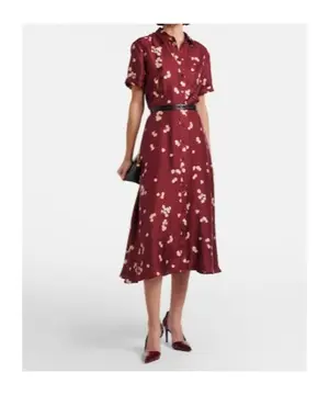 Altuzarra Belted Printed Silk Shirt Dress
