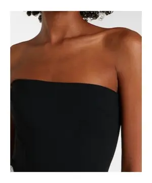 David Koma Embellished Draped Wool-blend Corset Dress