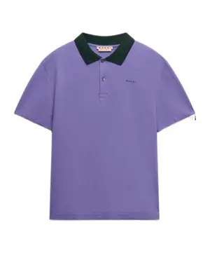 Marni Purple Piqué Polo Shirt With Contrast Trims