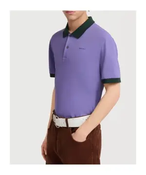Marni Purple Piqué Polo Shirt With Contrast Trims