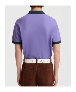 Marni Purple Piqué Polo Shirt With Contrast Trims