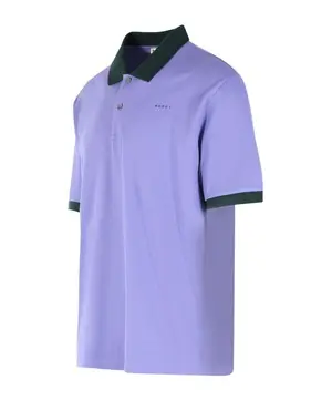 Marni Contrast-trim Polo Shirt - Violet