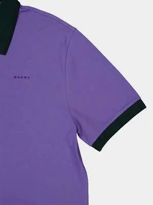 Marni Contrast-trim Polo Shirt - Violet