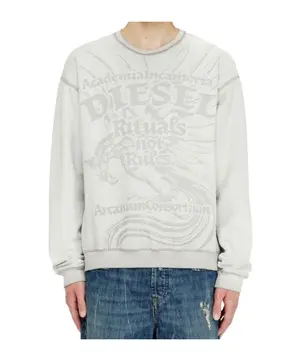 DIESEL® Sweatshirt With Dévoré Print And Ribbed Trims