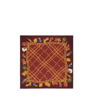 Burberry Check Charm Silk Scarf Auburn