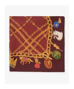 Burberry Check Charm Silk Scarf - Auburn