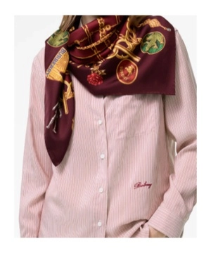 Burberry Check Charm Silk Scarf - Auburn
