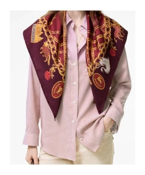 Burberry Check Charm Silk Scarf - Auburn