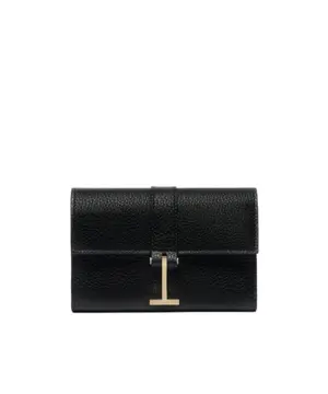 TOM FORD Grain Leather Kara Compact Wallet - Black