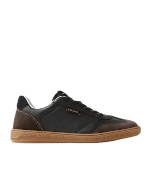 Versace Greca Court Nappa Suede Sneakers - Brown