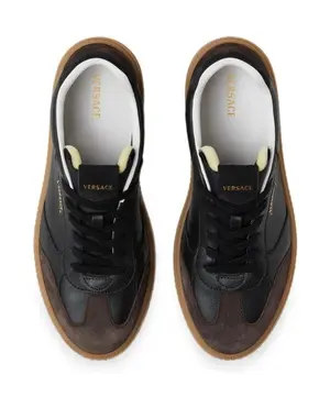 Versace Greca Court Nappa Suede Sneakers