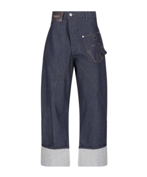 J.W.ANDERSON Twisted Turn-up Workwear Denim Jeans - Indigo