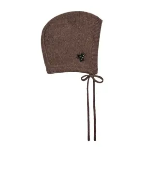 Simone Rocha Crystal-embellished Knitted Bonnet - Peat