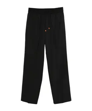 Drole De Monsieur Elastic Waist Casual Pants - Black