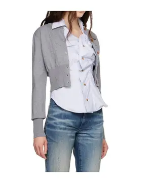 VIVIENNE WESTWOOD Bea Cropped Cardigan - Grey