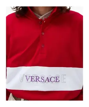 Versace Embroidered-logo Intarsia Cotton-jersey Polo