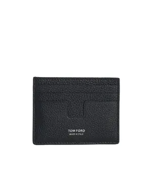 TOM FORD Leather Card Holder Wallet - Black