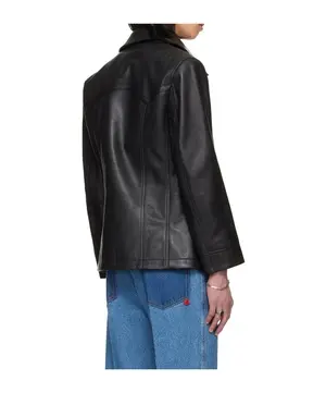 LU'U DAN Bruce Lee X Collaboration Creep Collared Leather Jacket