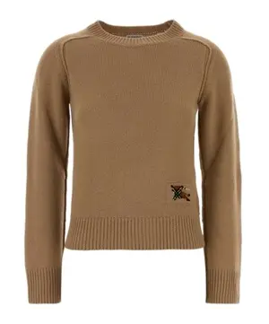 Burberry Logo-patch Ribbed Trim Sweater