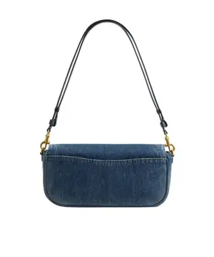 COACH Brook Flap Chain Bag In Loved Denim
