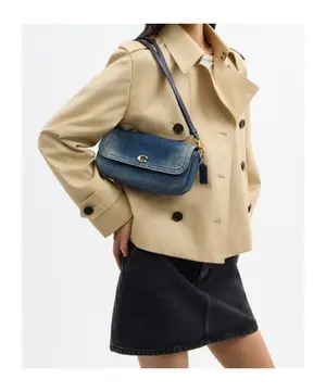 COACH Brook Flap Chain Bag In Loved Denim