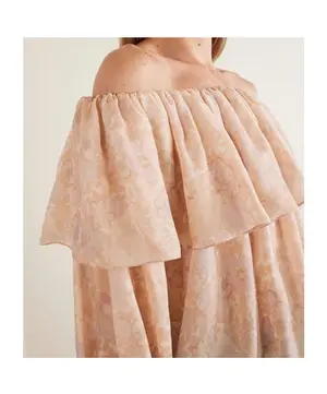 Chloé Off-shoulder Ruffled Floral Blouse