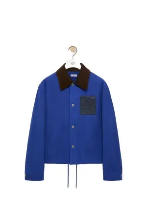 Loewe Long Sleeve Jacket With Embroidered Logo - Blue