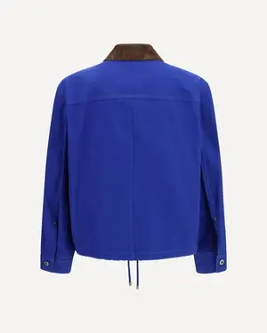 Loewe Long Sleeve Jacket With Embroidered Logo - Blue